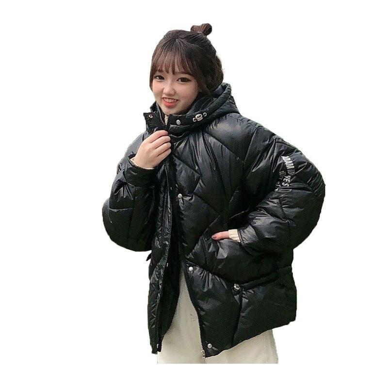 Buy Women's Short Winter Jacket Big Pocket Shiny Hooded Windproof Down ...