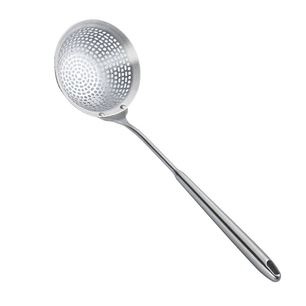Silver Household Long-handled Spoon Stainless Steel Household Slotted ...