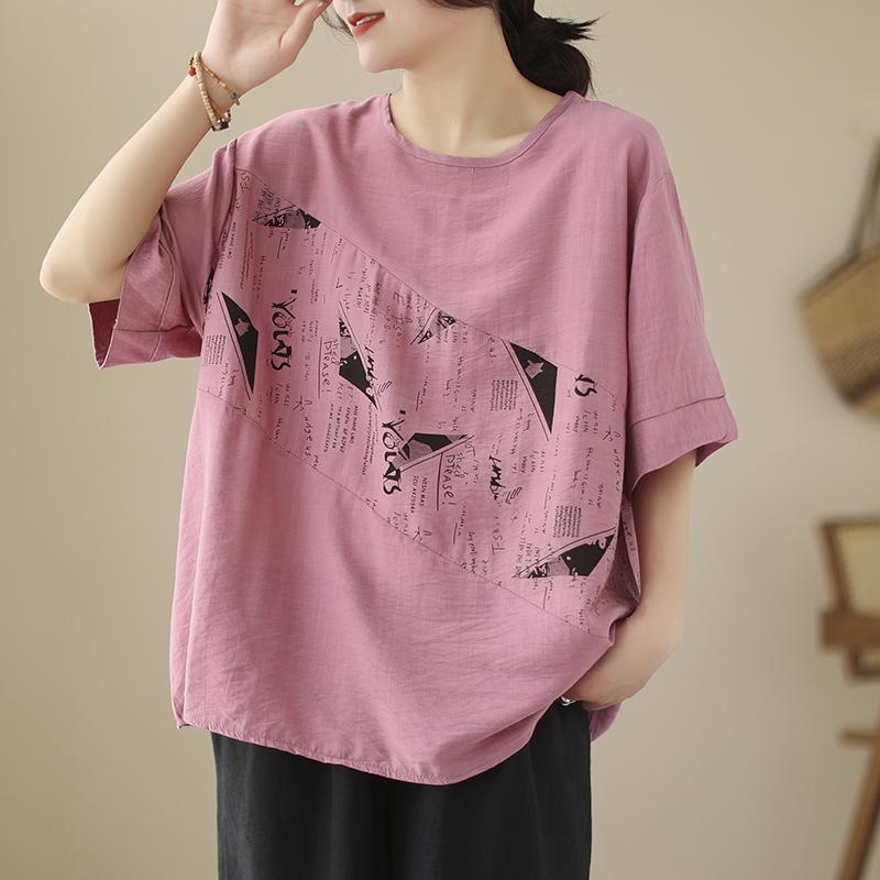 Cheap Dimanaf 2024 Summer Plus Size Women T Shirts Print Shirt Short