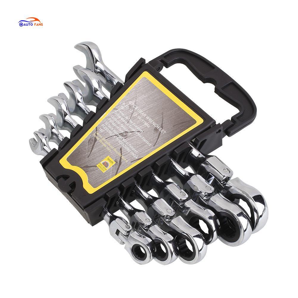 Buy 6pcs Dual Head Socket Open End Ratchet Metric Wrench Spanners Tools ...