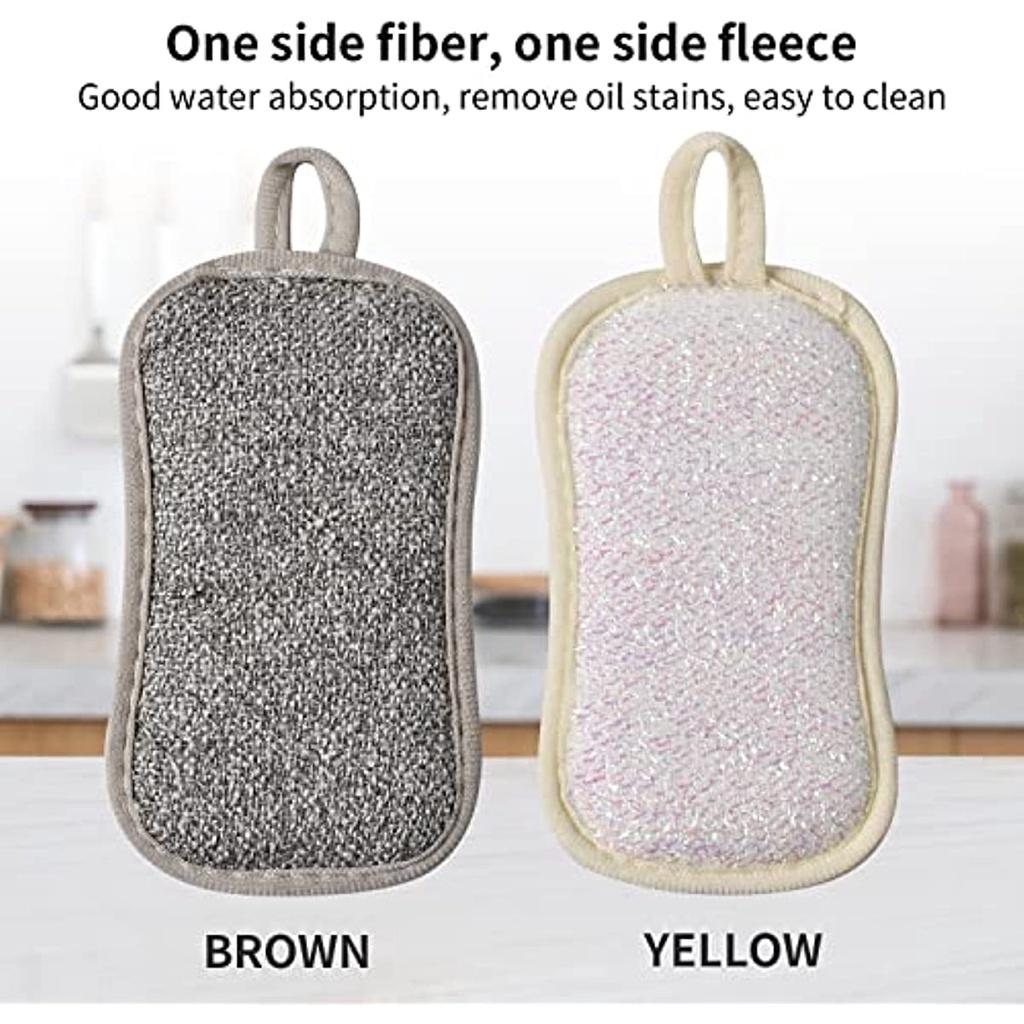 Cheap 4 Pieces Kitchen Sponge Double-Face Dish Sponge Microfibre ...
