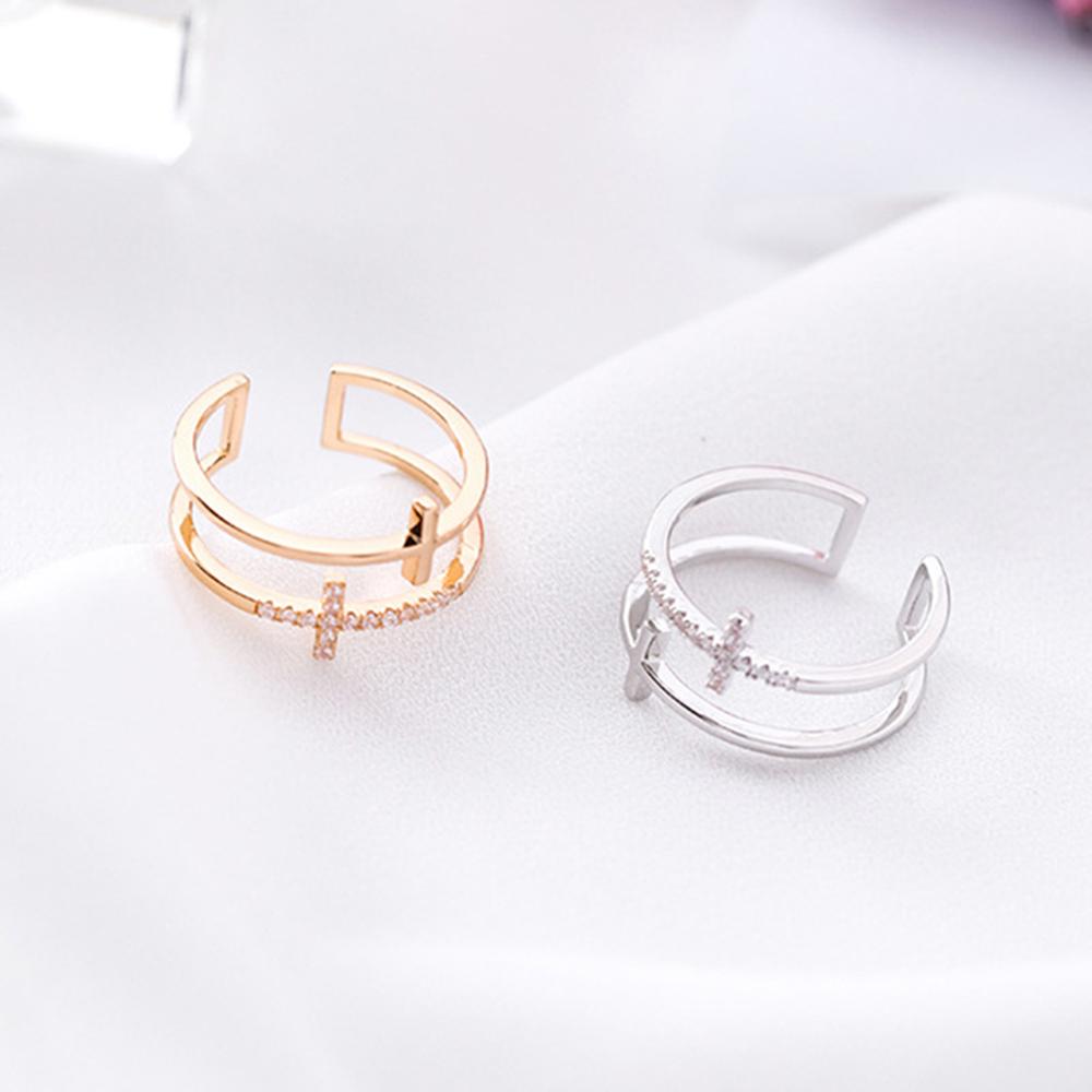 Double Layer Cross Ring Fashion Versatile Adjustable Joint Index Ring ...