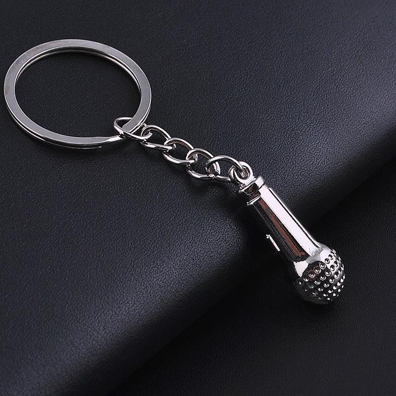 Buy Metal Keychain Creative Gift Key Chain Microphone Key Buckle ...