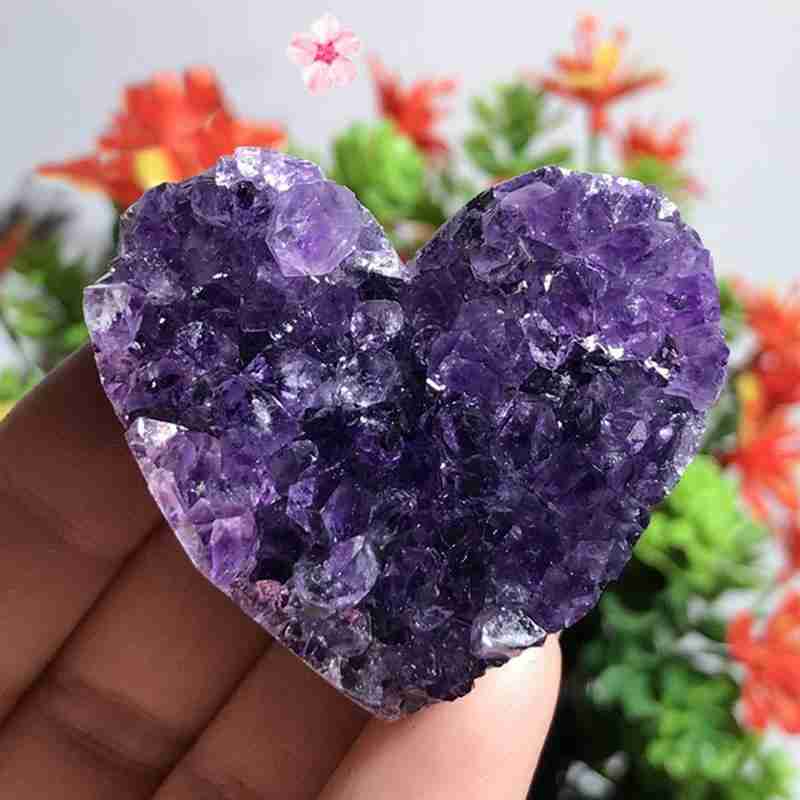 Cheap Purple Amethyst Crystal Love Heart Shape Quartz Healing Stone For ...