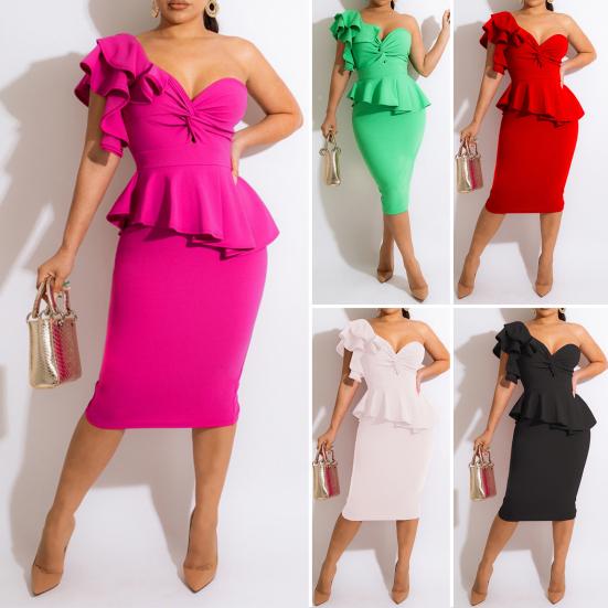 Wedding Dress Off Shoulders Split Summer Chest Wrapping Knee Length ...