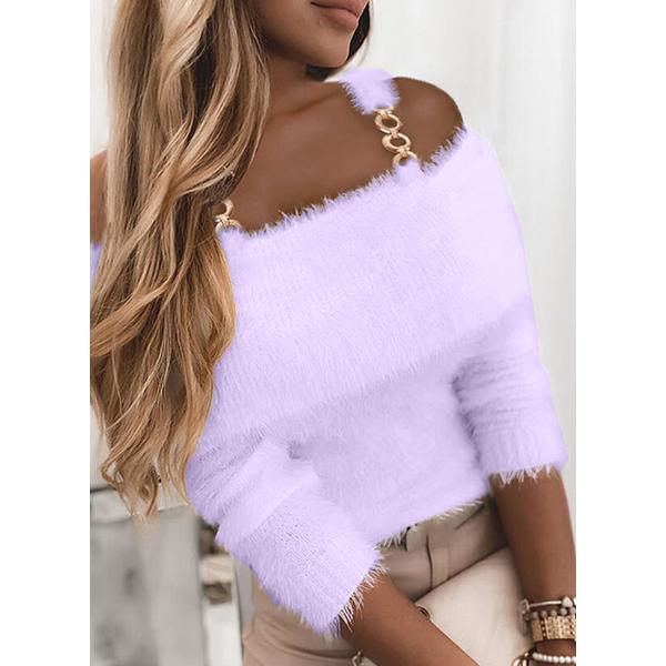 Cheap Women Spring Autumn Sweater Spaghetti Strap Boat Neck Knitting ...
