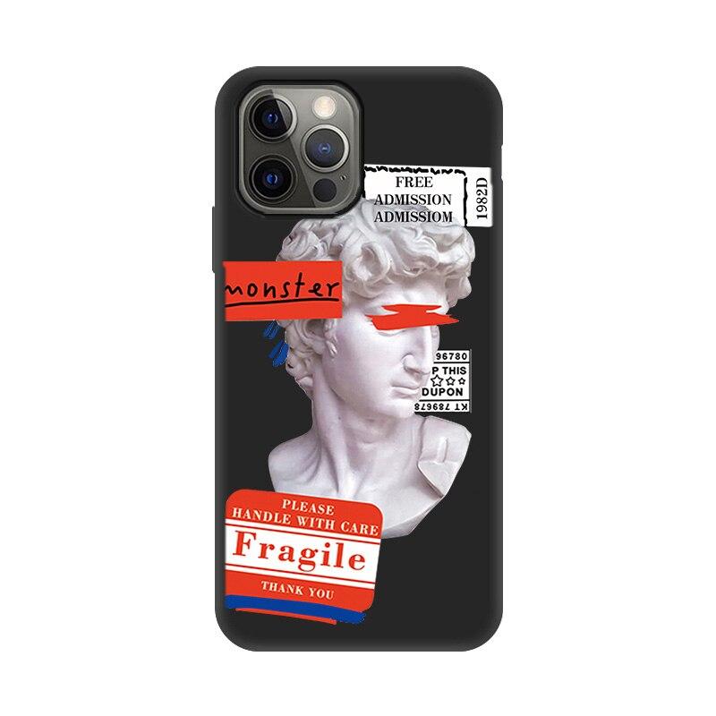 Buy Luxury Art Letter Label Phone Case For iPhone 11 12 Pro Max XR XS ...