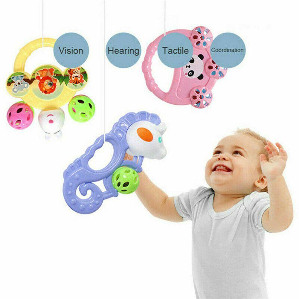 Gift Rattle Hand Bell Shake Rattle Toys Set Teether Music Sensory Baby ...