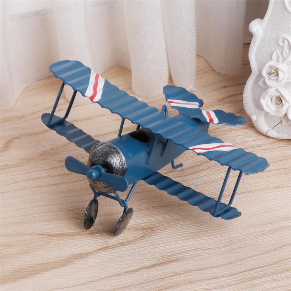 3Pcs Handicraft Vintage Retro Metal Iron Biplane Model Aircraft Toy ...
