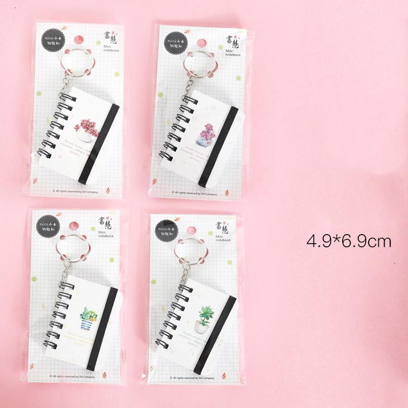 Buy 4pcs Smalll Mini Notebook with Keychain Cute Cartoon Plant Fruit ...