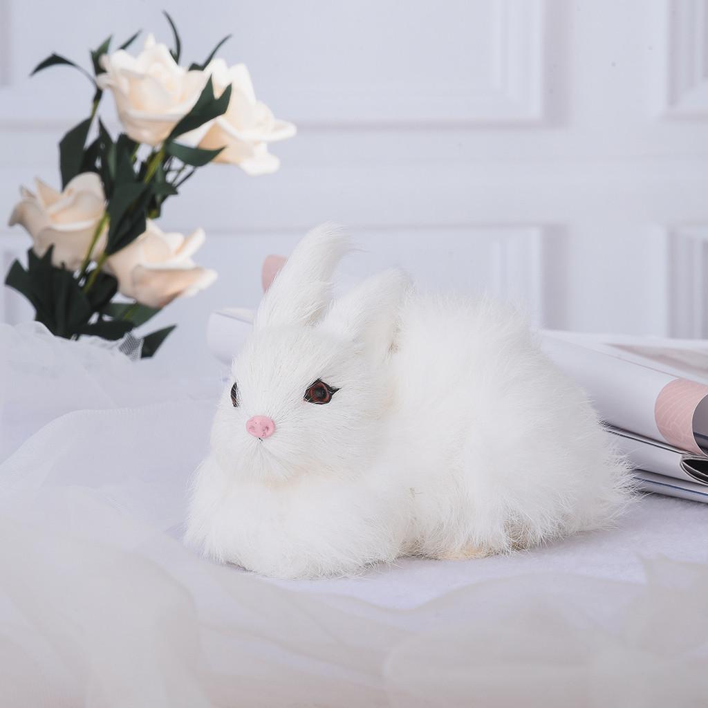 Buy Simulation Mini Rabbit Animal Model Figure Hare Figurine Home Decor ...