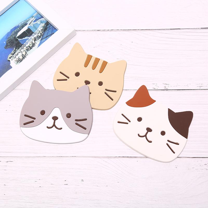 Cute Cat Table Placemat Waterproof Bowl Pad Heat Insulation Milk Coffee ...