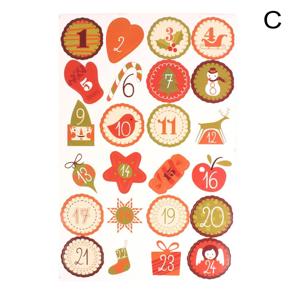 Cheap Number Merry Christmas Gift Stickers Advent Calendar DIY Multi ...