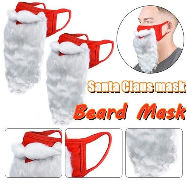 Buy Santa Beard Face Mask Christmas Santa Claus Face Bandanas and Beard ...