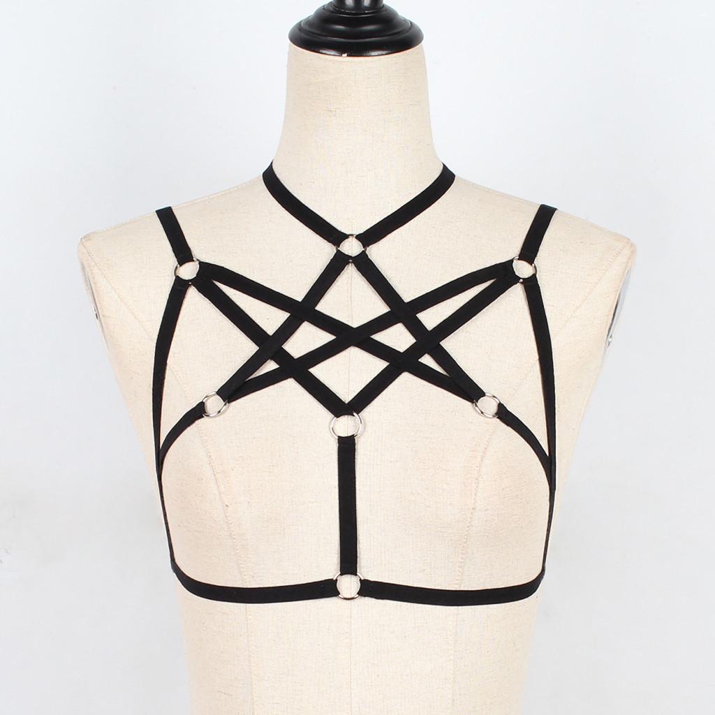 Buy Elastic Strappy Hollow Out Bras Bustier Alluring Women Cage Bra at ...