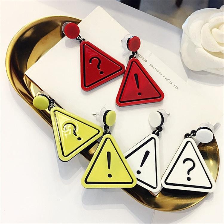 Buy Triangle Popular Logo Earrings Exaggerated Personality Exclamation ...