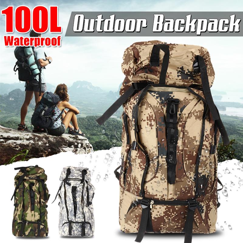 Buy 100L Waterproof Tactical Backpack High Capacity Camping Baggage ...