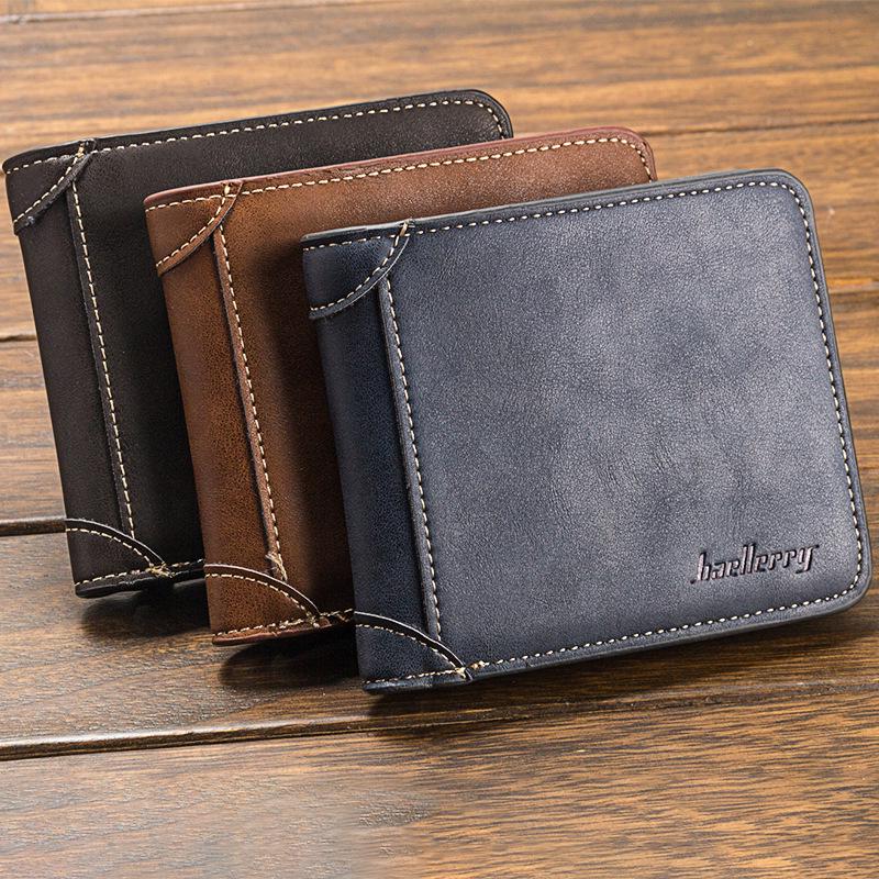 Cheap Baellerry Fashion Men Leather Short Wallets Classic Design ...