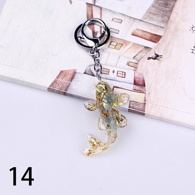 Buy 1PC Cute Crystal Epoxy Fish Keychains Bag Charm Key Rings Lucky Car ...