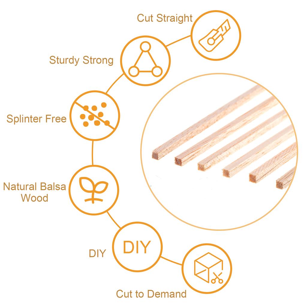 Satın alın 150 Pieces Model Airplane Wood Stick DIY Craft Making Sticks ...