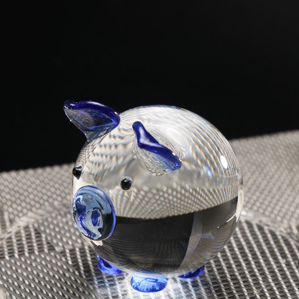 Multi-color Crystal Pig Figurine Mini Animal Collectible Statue Family ...