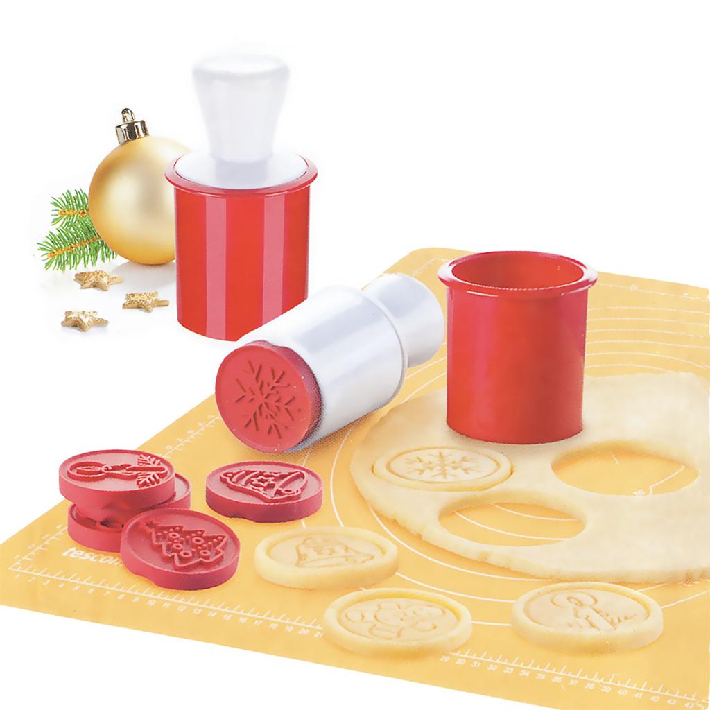 Cheap Silicone Christmas Cookie Stamp Set Round Cookie Embossing Mold ...
