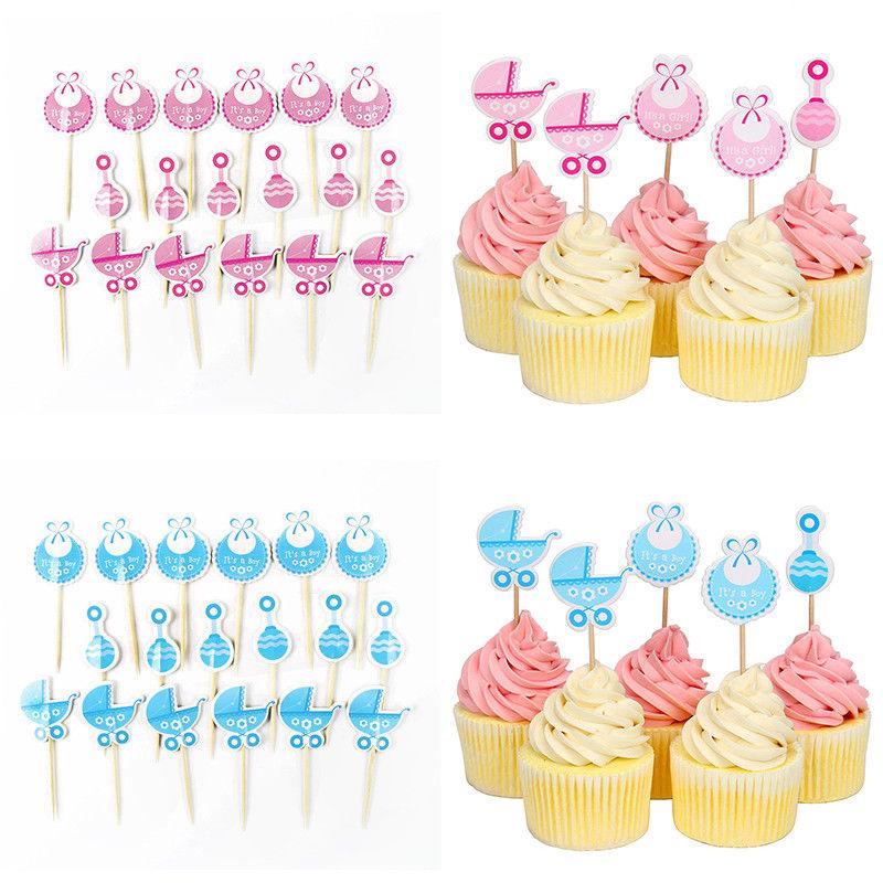 Buy Happy Birthday Cake Decoration Insertion 18 Pieces Party Blue Water ...