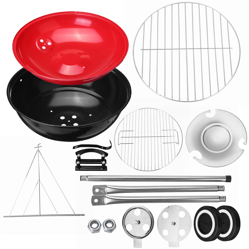 Portable Barbecue Charcoal Grill BBQ Grill Assemble Set Mini Round ...