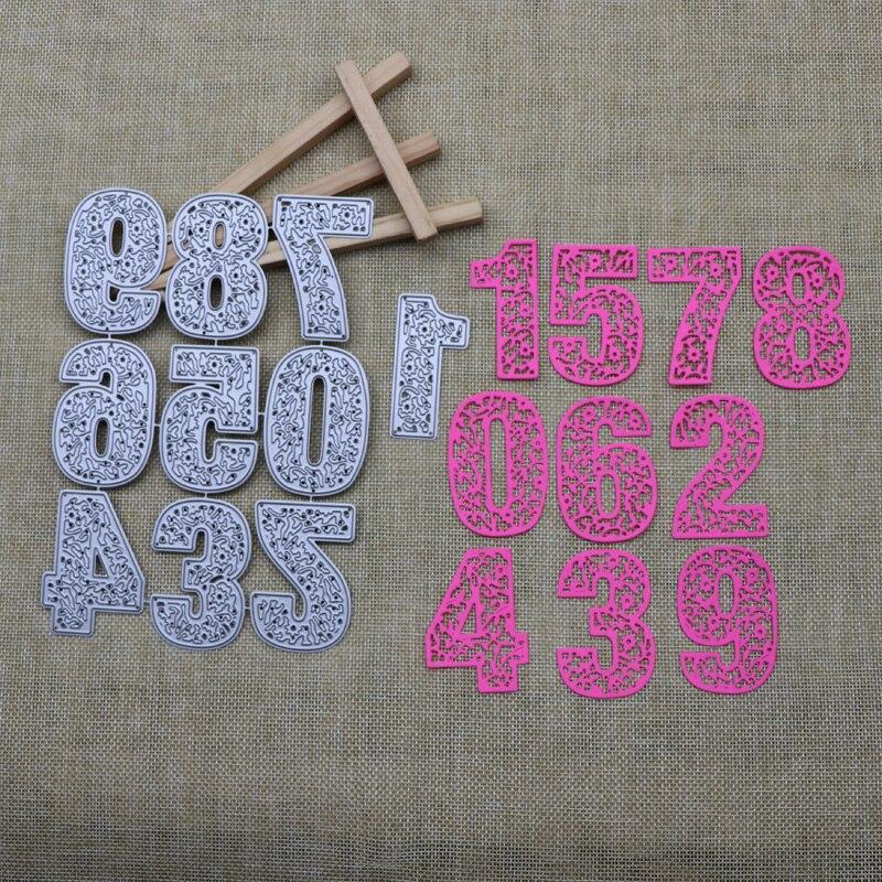 Buy Metal Cutting Dies Hollow Big Numbers Template Scrapbooking Paper ...