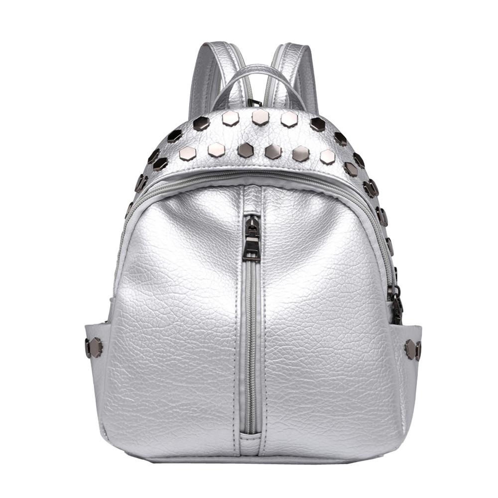 Buy Vintage Women Backpack Rivets Leather Satchel Travel School ...