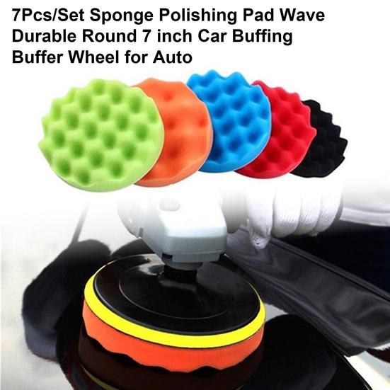 Buy 7Pcs/Set Sponge Polishing Pad Wave Durable Round 7 Inch at ...