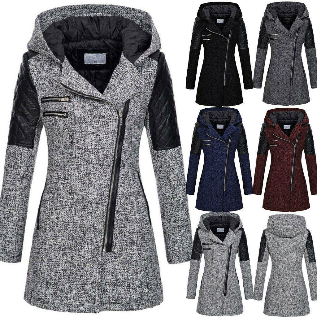 Women Autumn Winter Hoodies Sweatshirt Ladies Side Zipper Coat Jacket ...