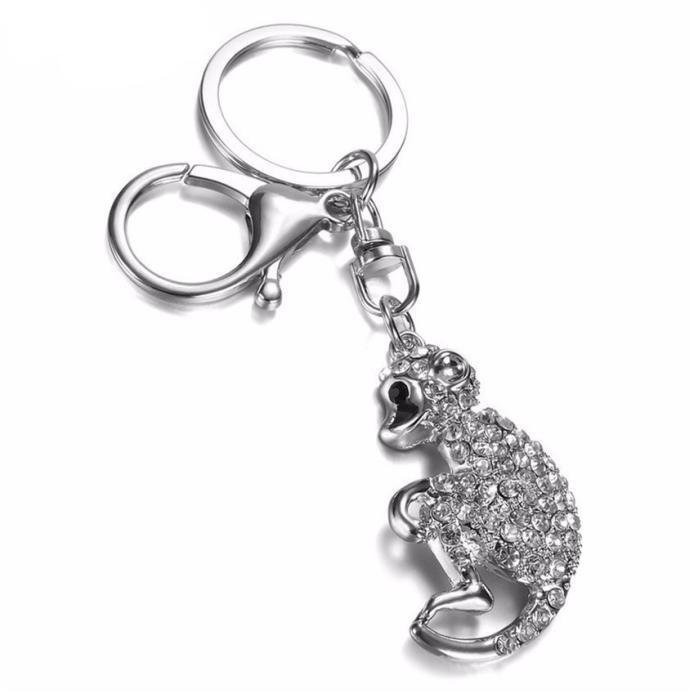 Buy Lovely Rhinestone Monkey Keychain Animal Pendant Keychain Car Key ...