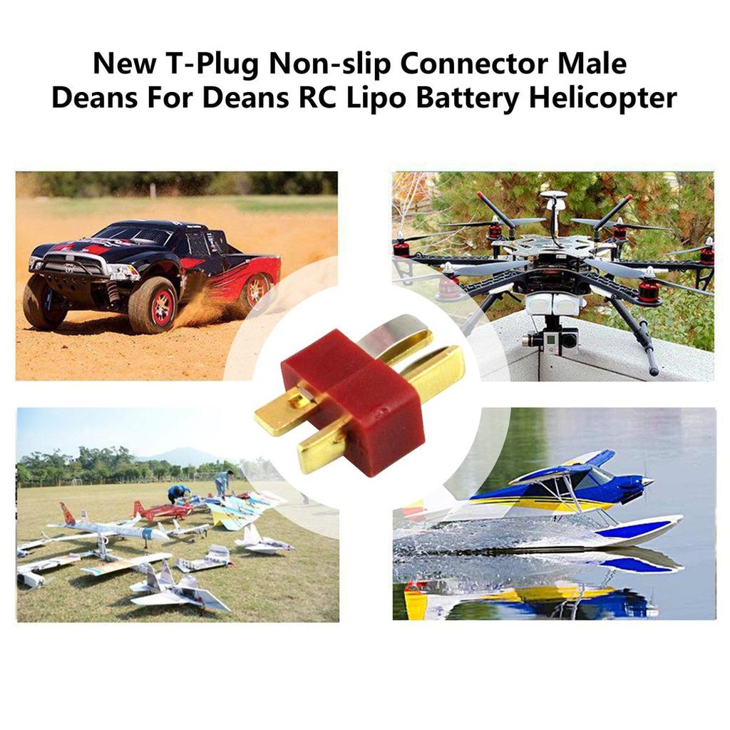 Buy SX New T-Plug Non-slip Connector Male Deans For Deans RC Lipo ...