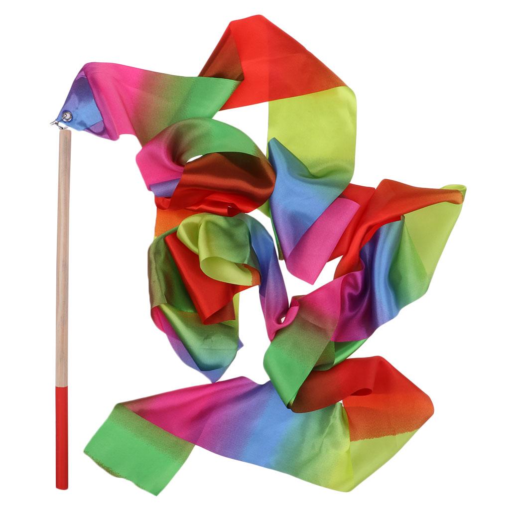 Gym Dancing Ribbon Rhythmic Art Gymnastic Streamer Twirling Rod 4mx10cm ...