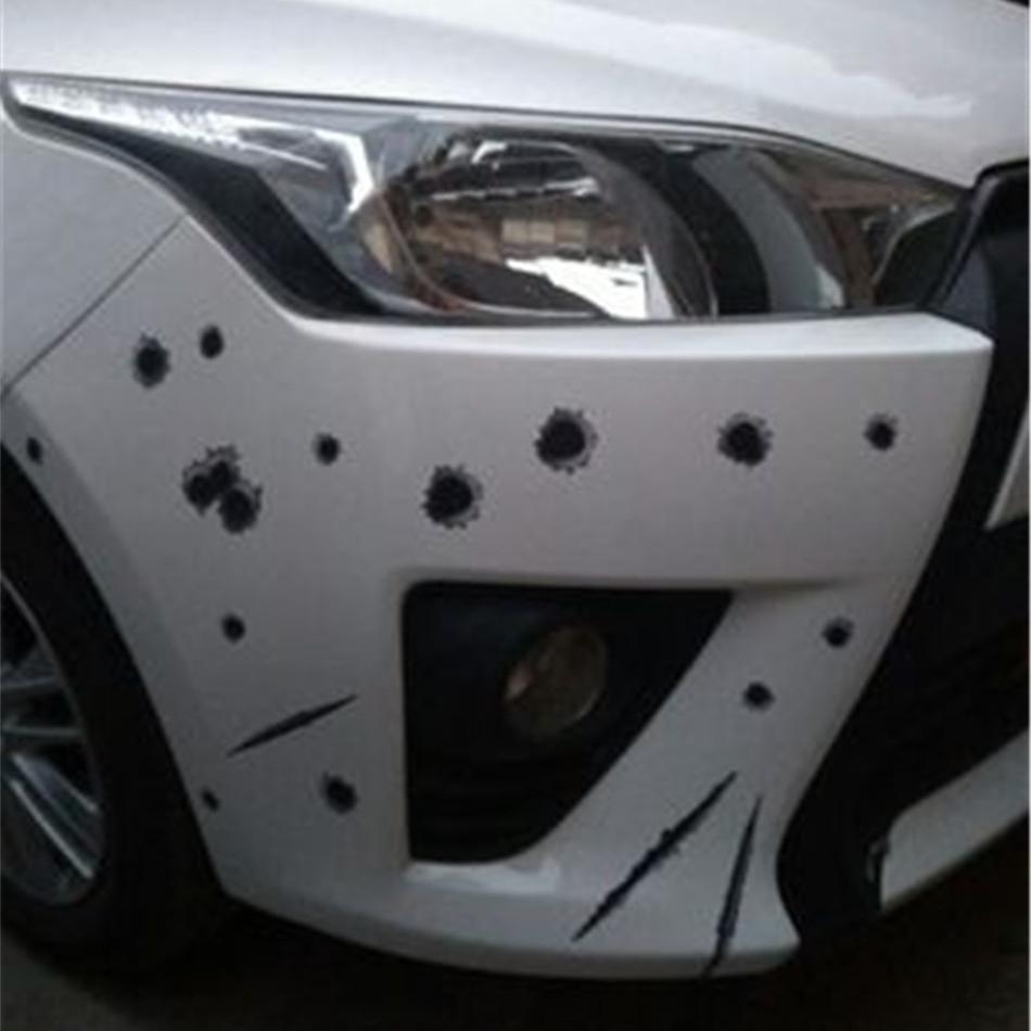 Creative Car Styling 3D Fake Bullet Hole Gun Shots Funny Car Stickers ...