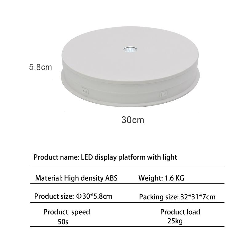 Buy 30cm Electric Rotating Turntable Display Stand LED Light Video ...