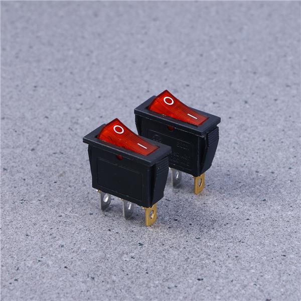 Buy 2 PCS Metal and Plastic 3 Pins Red Light Rocker Switch Practical ...