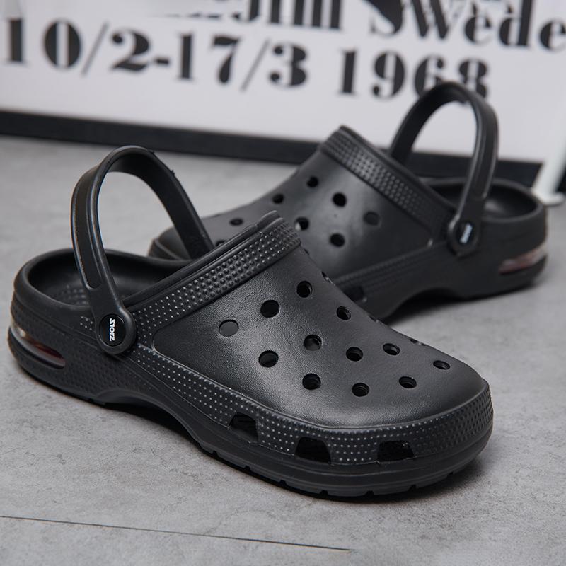 Buy Men's Sandals Crocs Sandals Ripped Shoes Couple Home Slippers ...
