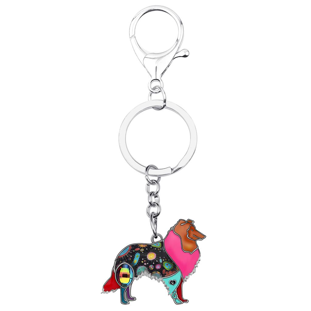Buy Enamel Alloy Cute Shetland Sheepdog Dog Keychains Fashion Purse Bag ...