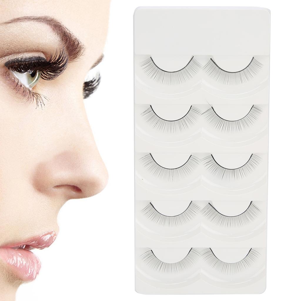 Buy 5 Pairs Eyelash Makeup Practice False Eyelashes Self‑Adhesive False ...