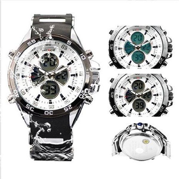 Buy WEIDE WH-1103 Waterproof Men‘s LED Digital Analog Dual Time Display ...