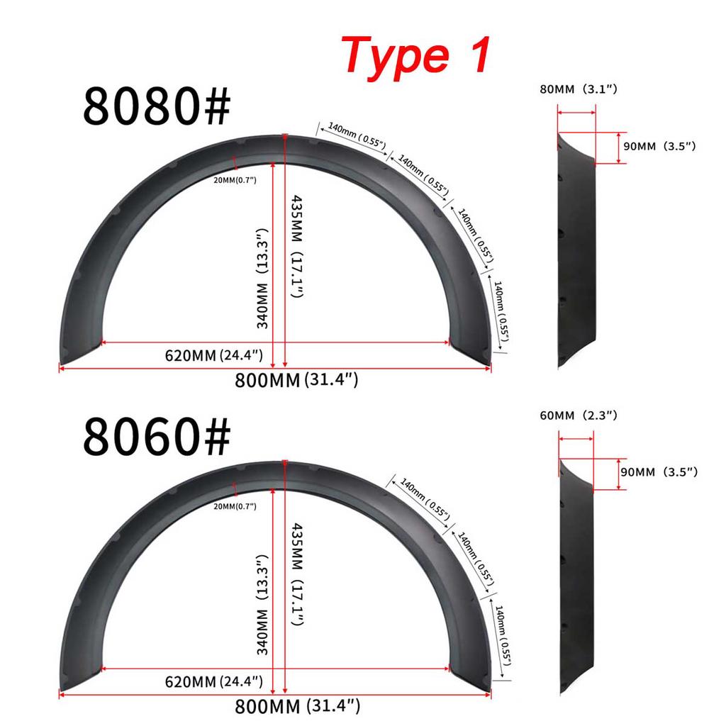 Buy 4Pcs Wide Body Fender Flares Wheel Cover Car Modified Flexible ...