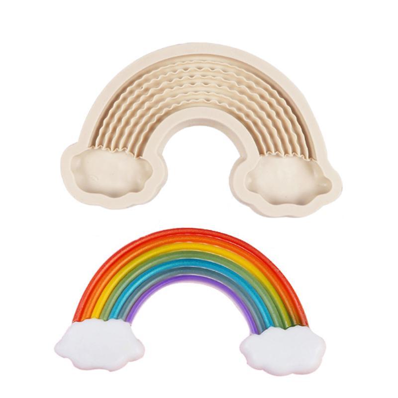 Buy Rainbow Shape Silicone Mold Ice Cream Fondant Cake Decorating Tools ...