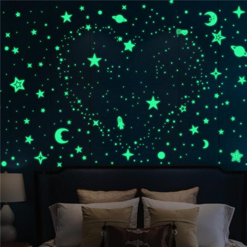 Three-dimensional Luminous Wall Stickers Children's Room Home ...