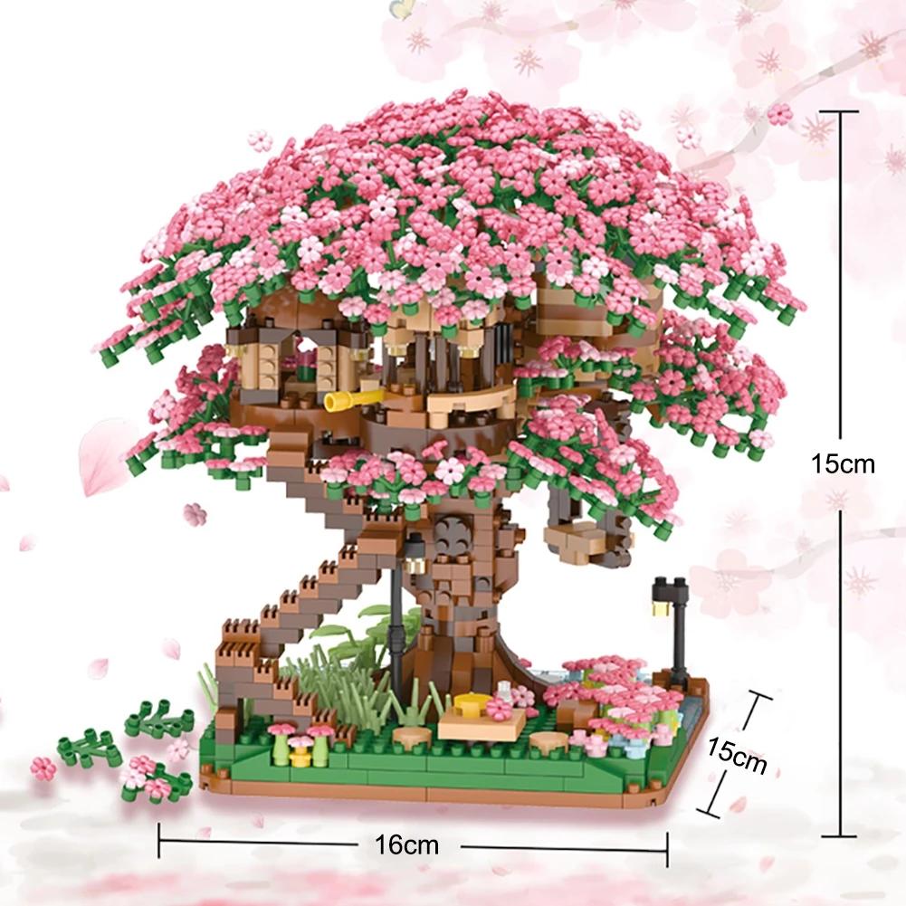 Cheap Mini Sakura Tree House Blocks Japanese Street View Cherry Blossom ...
