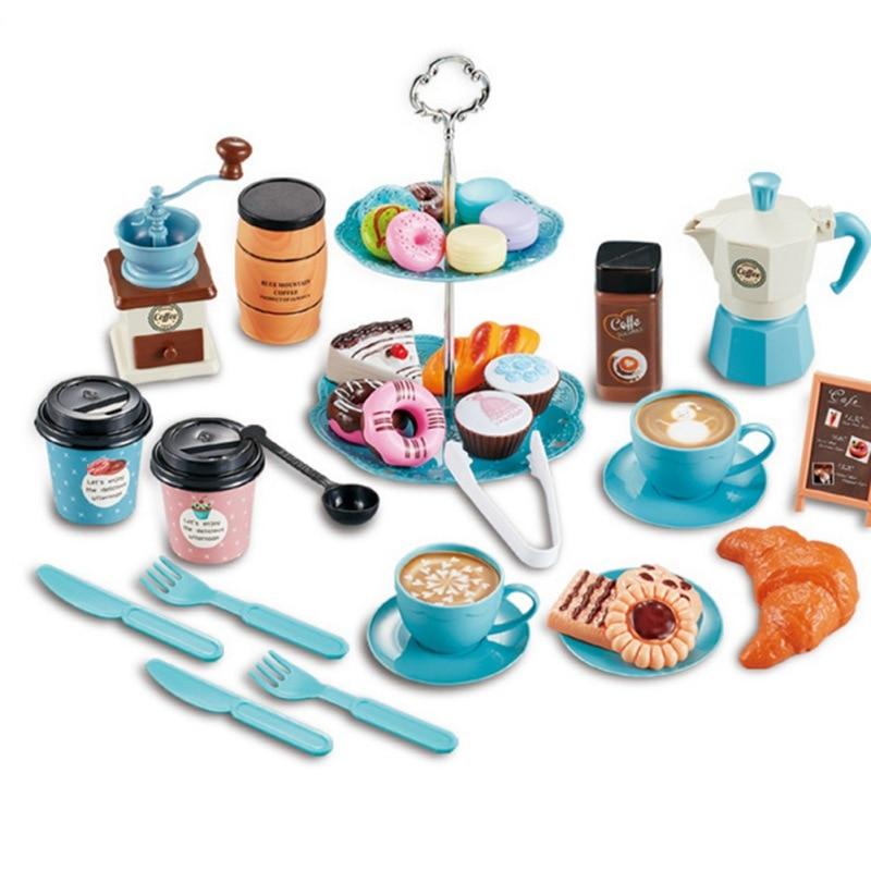 Buy Kids Tea Set For Little Girls Play Dessert Toy Coffee Maker Set ...