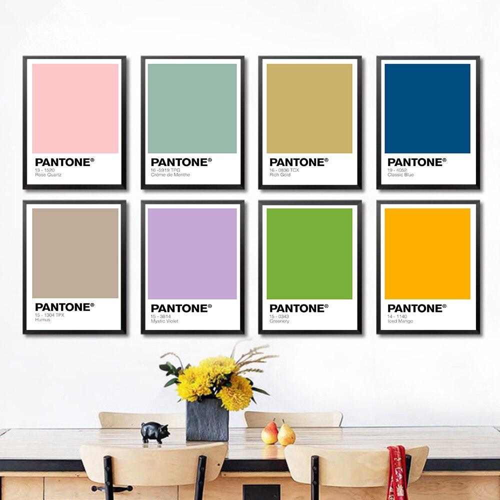 Pantone Color Wall Art Home Decor Wall Poster Pink Yellow Green Blue ...
