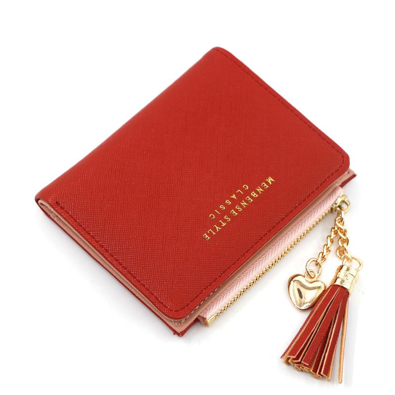Buy Personalized Short Women'S Zipper Purse Tassel Simple Handbag Purse ...