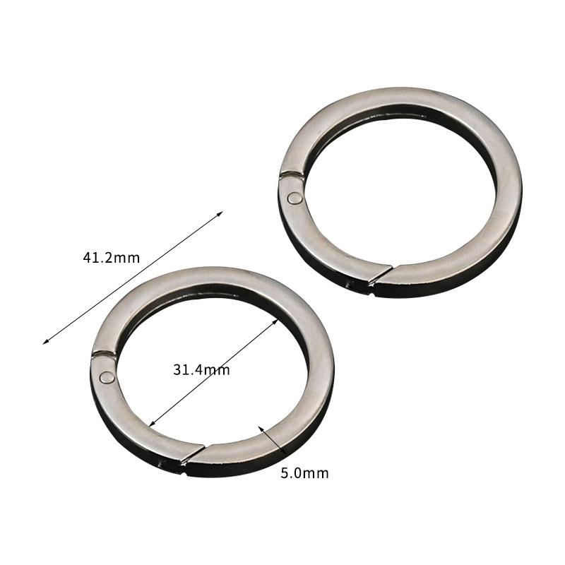 2pcs Openable Metal Spring Gate O Ring Leather Bag Belt Strap Buckle ...